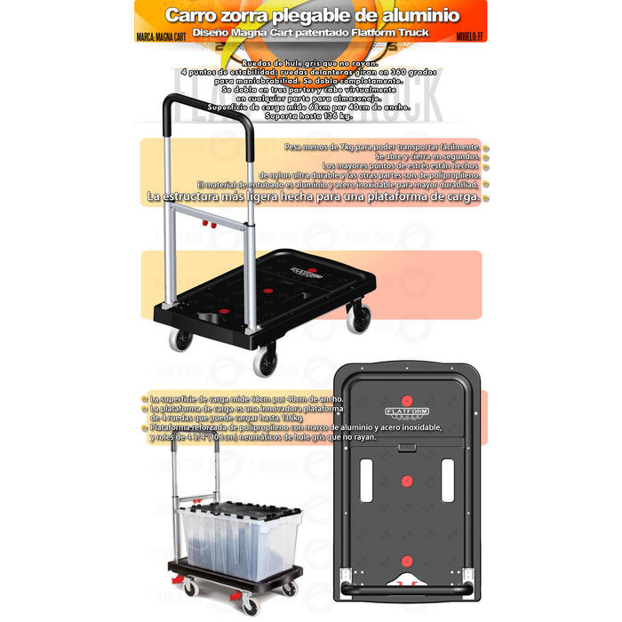 SISTECO-WEB - Carro Magna Cart FF - Acero Hasta 135 kg de carga